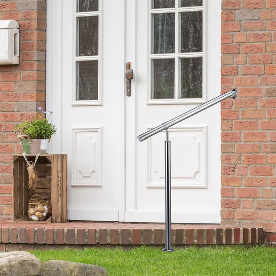 Relaxdays trapleuning edelstaal - leuning trap - binnen en buiten ...