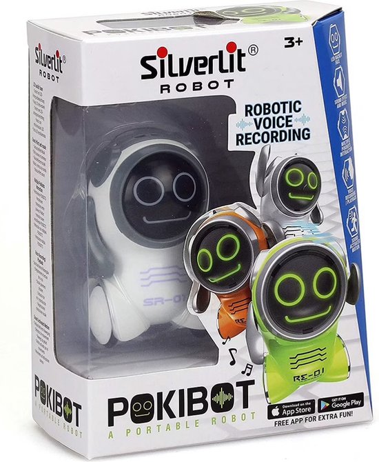 Pokibot wit - interactieve robot - springen dansen bewegen - 10 cm ...