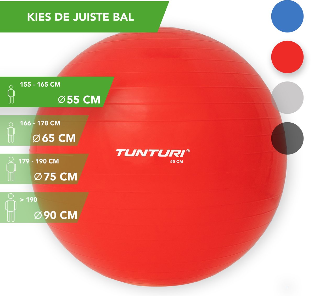 Tunturi Fitness bal - Yoga bal inclusief pomp - Pilates bal ...