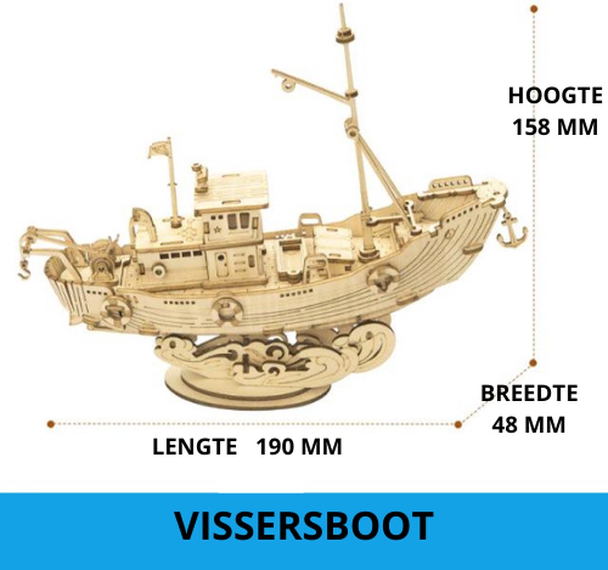 Robotime Vissersboot Modelbouw Bouwpakket Hout 3D Puzzel Kinderen ...