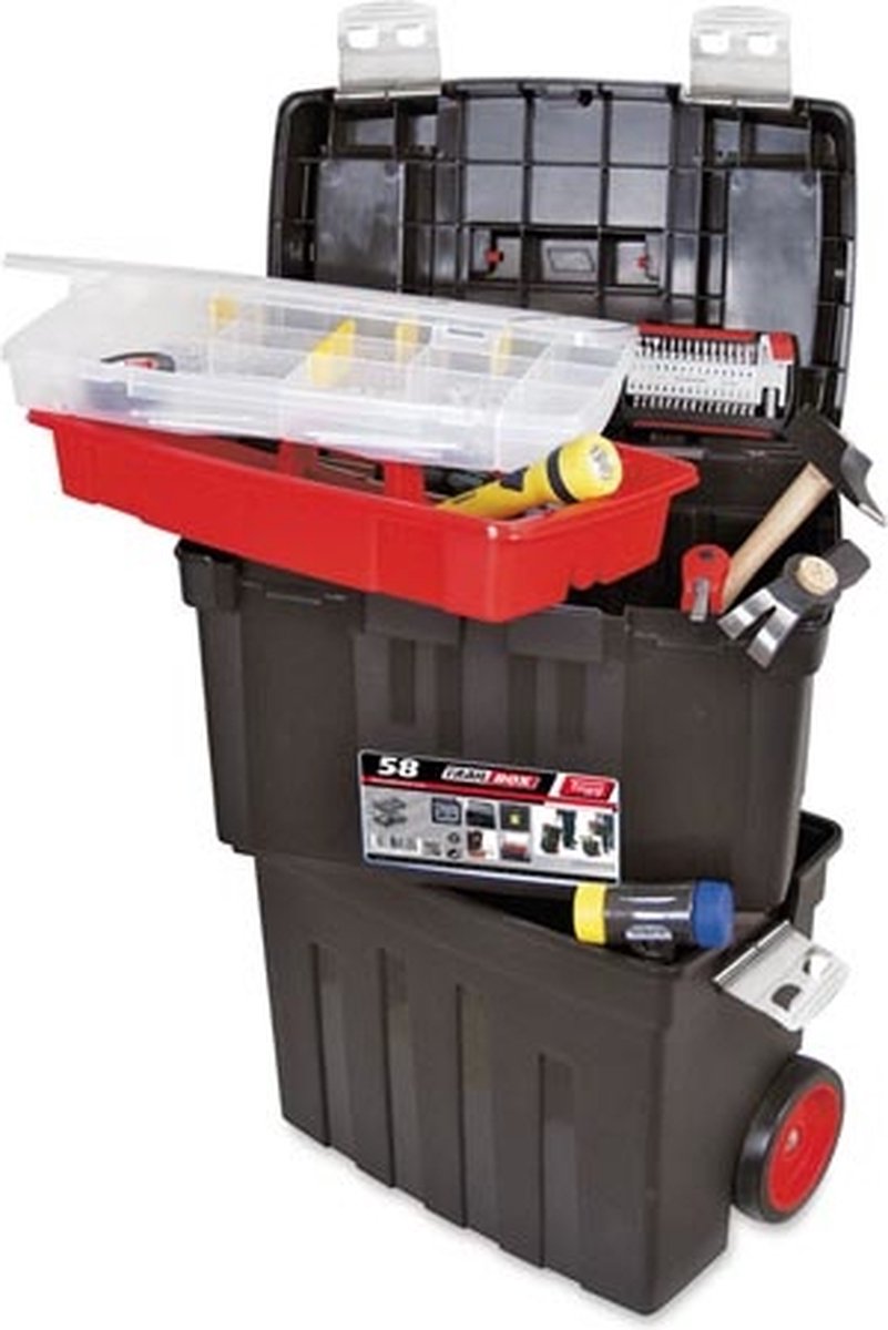 TAYG Gereedschapskoffer op wielen - Kunststof - 47 x 29 x 63 cm - Met ...