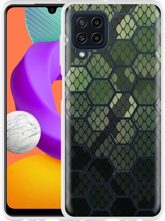 Hoesje Geschikt voor Samsung Galaxy M22 Snakeskin Honeycomb | bol