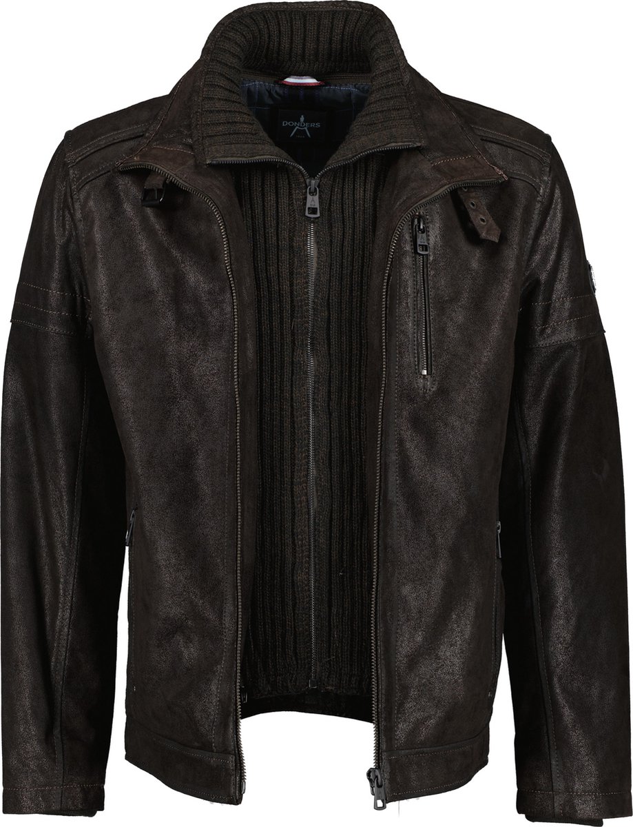 Donders Leren Jack - Modern Fit - Bruin - 54 | bol.com