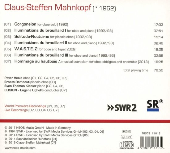 Peter Veale Sven Thomas Kiebler Eli - Music For Oboe (CD), Ernest ...