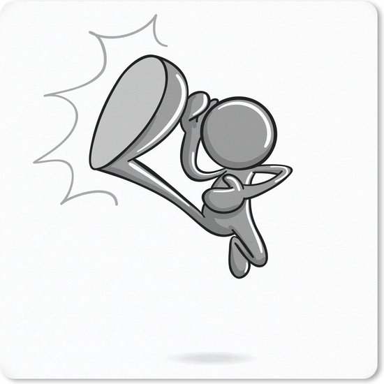 Muismat - Mousepad - een stripfiguur in Kungfu houding - zwart wit ...