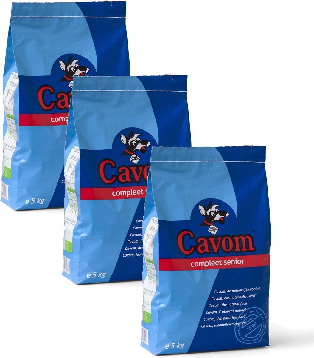 Cavom Compleet Senior Rund&Vlees - Hondenvoer - 3 x 5 kg | bol