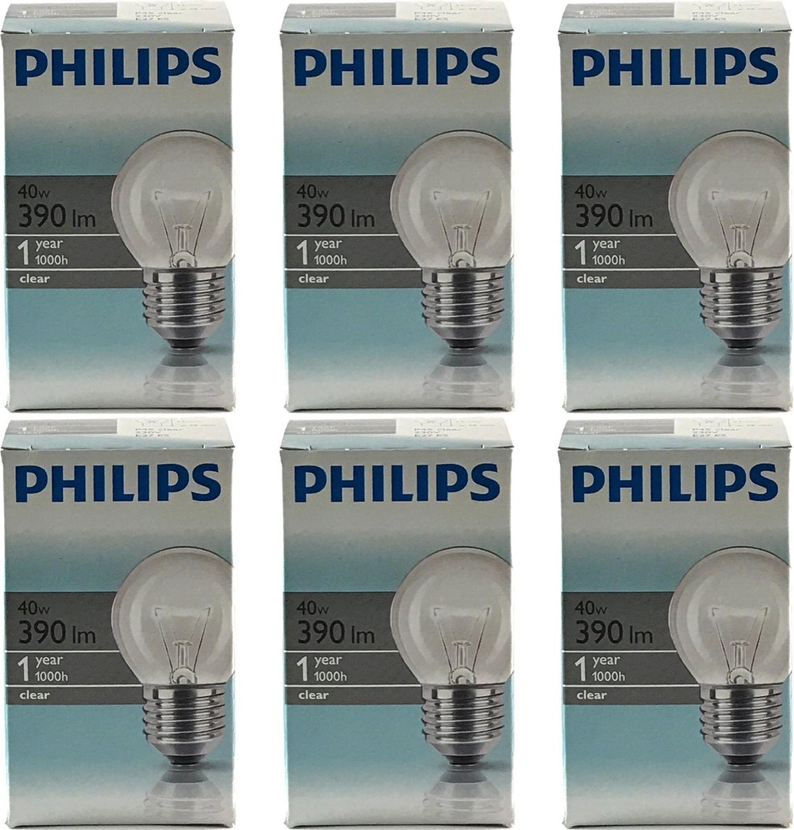 Philips - Kogellamp - 40Watt - E27 Fitting - Gloeilamp - Helder ...