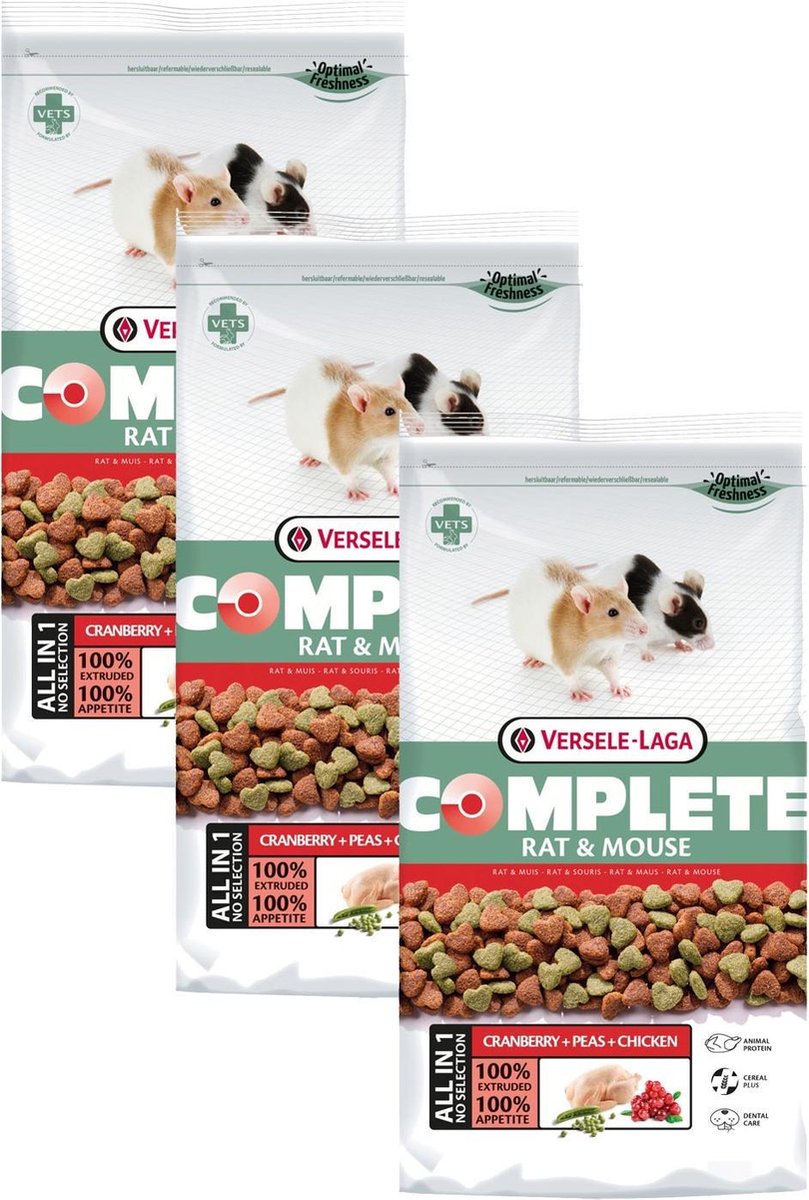 Versele-Laga Complete Rat & Mouse - Rattenvoer - 3 x 2 kg | bol.com
