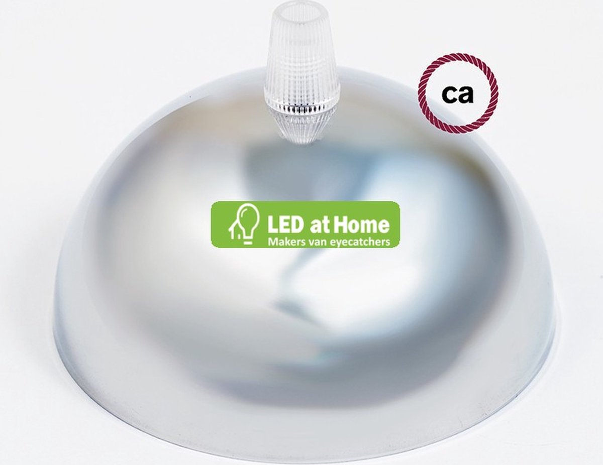 LEDatHOME - Halve-bol gespoten metalen plafondkap - Chrome | bol.com