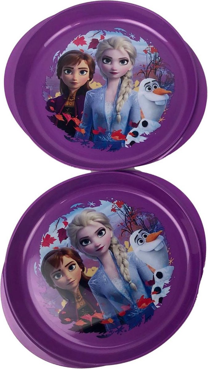 Frozen - 2 Borden - Serviesset - Kinderservies - Kunststof - Paars | bol