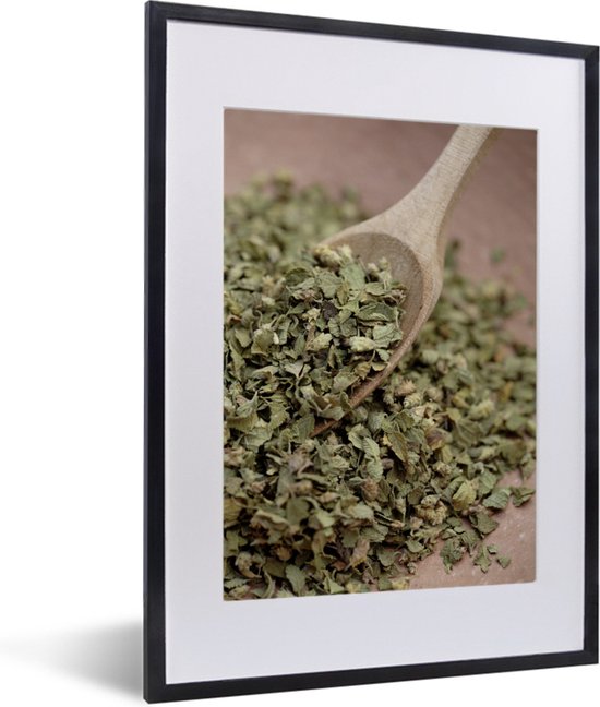 Fotolijst incl. Poster - Foto van de details van de gedroogde oregano ...