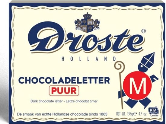 Droste Chocolade Letter Puur 135 gram - Letter M | bol
