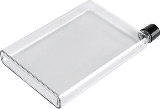 Waterfles Plat – Transparant – Minimalistisch Uiterlijk - Gemakkelijk ...