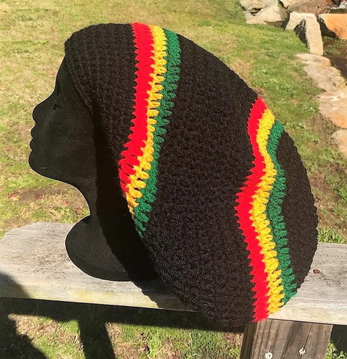 Handgemaakte Rasta Muts voor (lange) dreads - zwart | bol