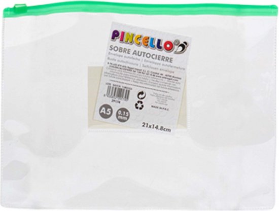 ziplock-map A5 24 x 18 cm transparant/groen | bol.com