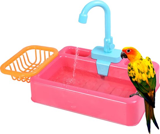 Vogelspeelgoed - Vogelbadje met Douche - Elektrische Wastafel | bol