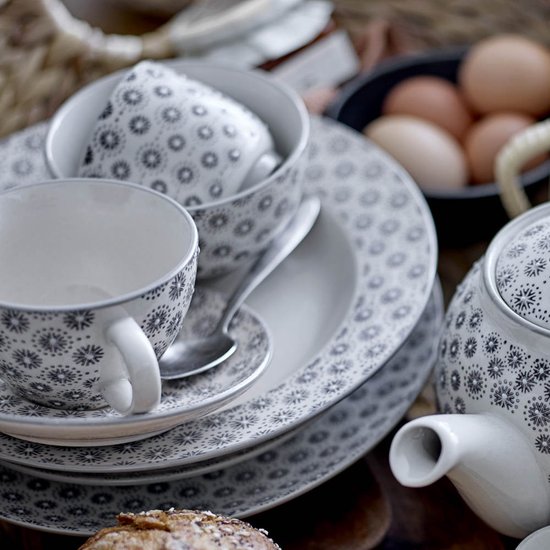 Bloomingville Elsa pastabord - D 28 cm - grijs - steen | bol.com