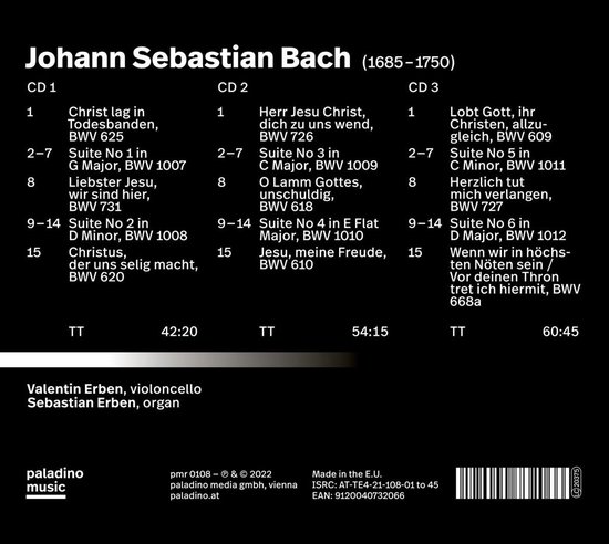 Valentin Erben & Sebastian Erben - Bach: The Cello Suites & Organ ...