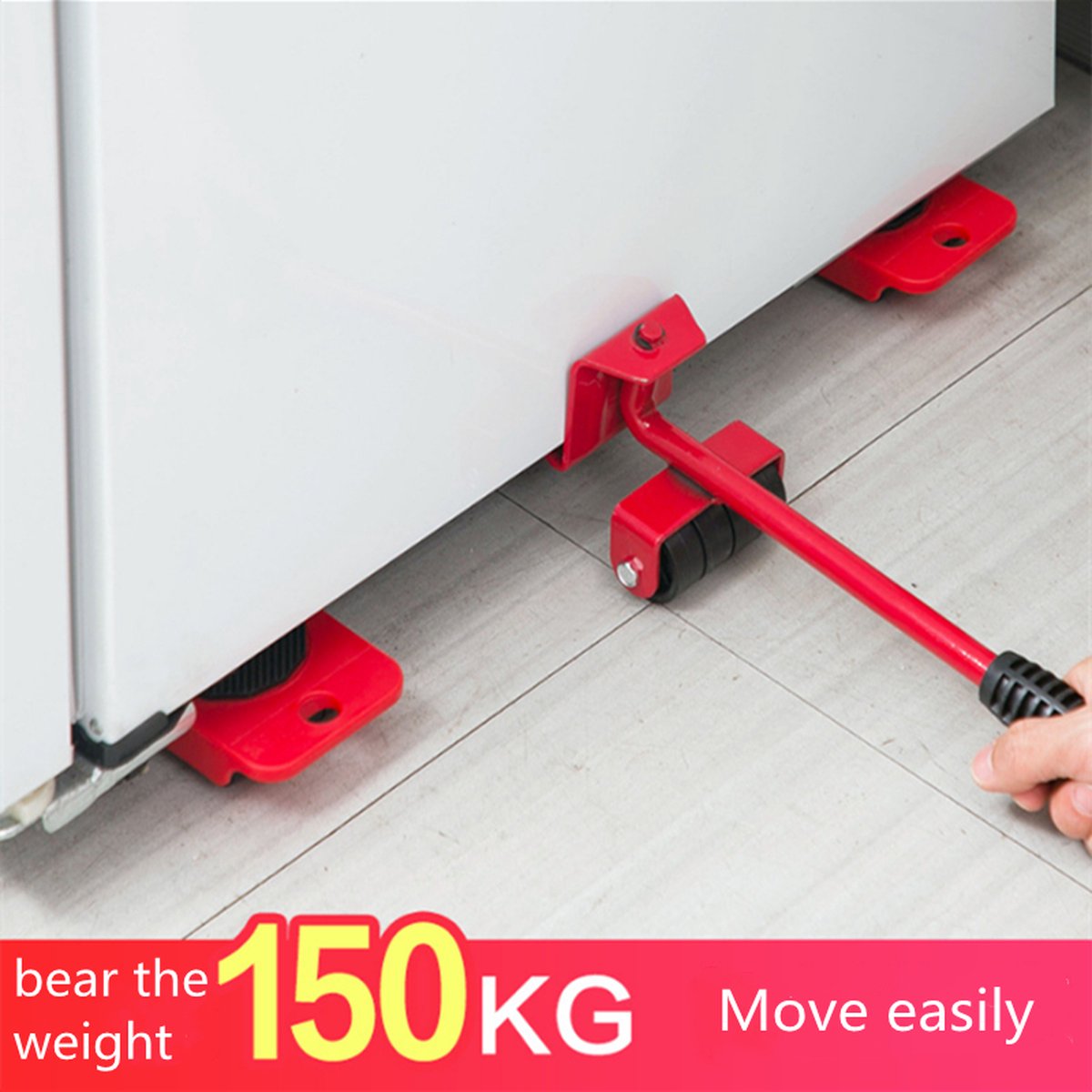 Meubelroller - 4 stuks - met meubelheffer / krik - 5 delig - Max 150kg ...