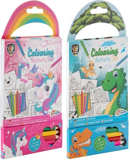 Grafix - Coloring & Activity set - 22x11.5cm - 60 pages - Coloriage ...