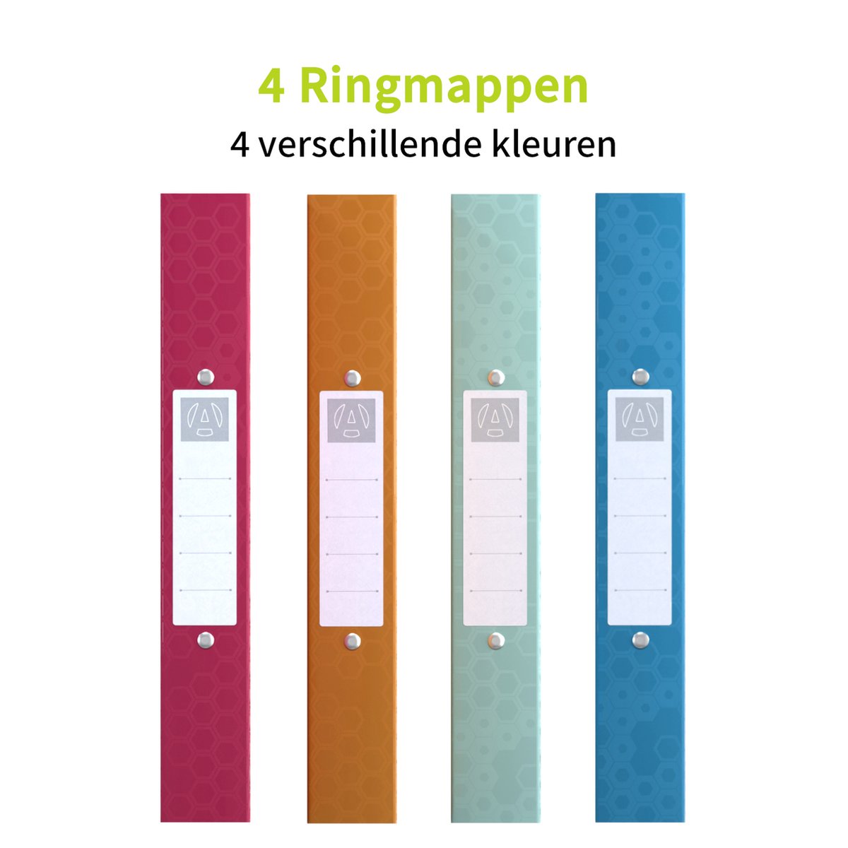 4 x Duurzaam A4 Ringmap - Gerecycleerd - Met 2 ringen - Rug 40 mm | bol.com