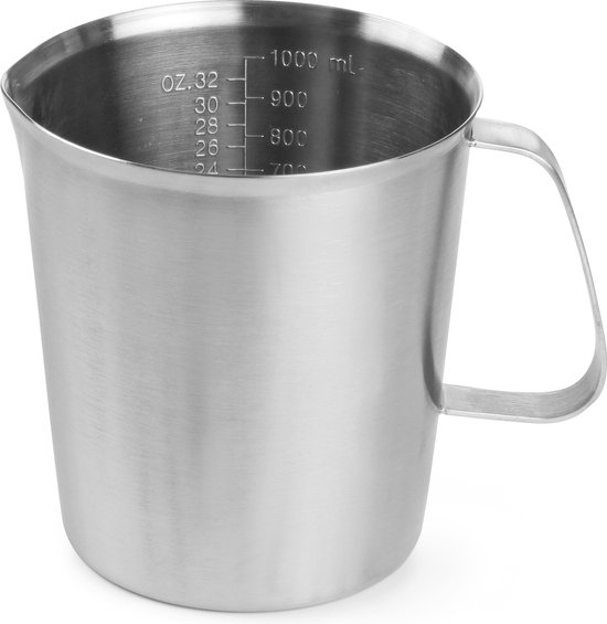 Hendi Maatbeker 1 Liter - Professionele Maatbeker RVS Maatkan - Ø12x(H ...