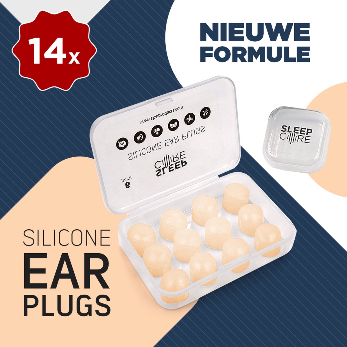 SleepCore® - 14x Slaap Oordopjes - Snurken - Slaapoordoppen - Zwem ...