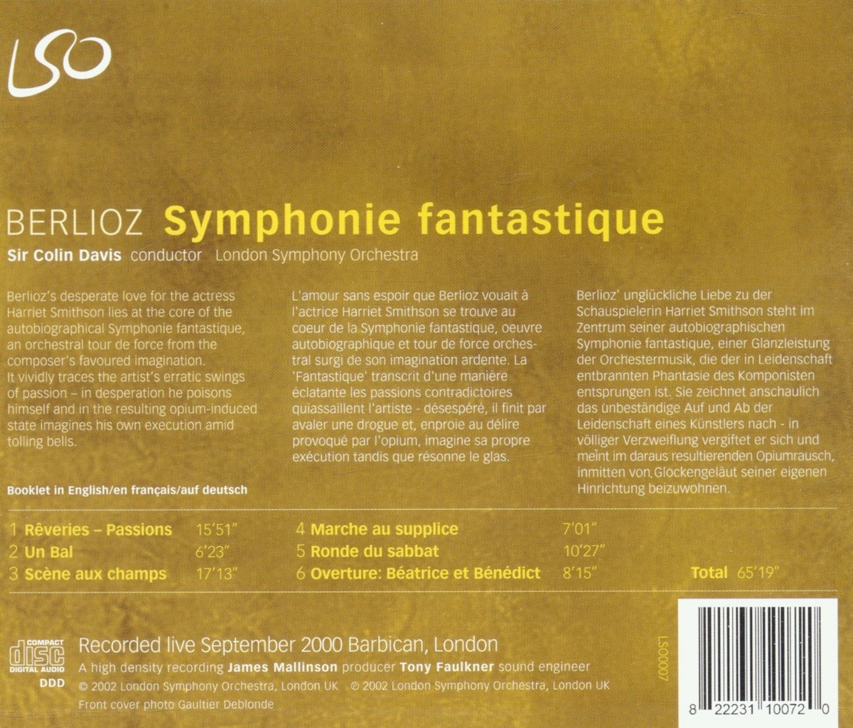 London Symphony Orchestra - Berlioz: Symphonie Fantastique (CD), Davis | CD (album) |... | bol.com