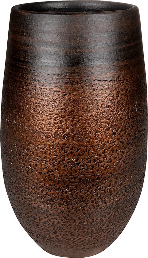 Hoge pot Mya Shiny Mocha 18x30 cm ronde bruine hoge bloempot voor ...