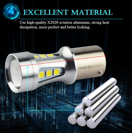 BA15S P21W 1156 High Power LED (SET 2 STUKS) CANbus Storingsvrij - 12V / 24V –... | bol.com