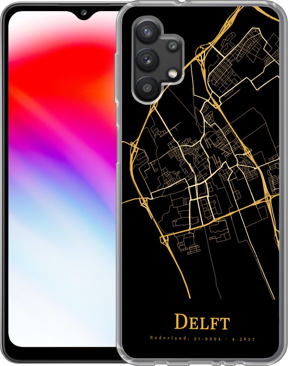 Samsung Galaxy A32 5G hoesje - Delft - Kaart - Goud - Siliconen ...