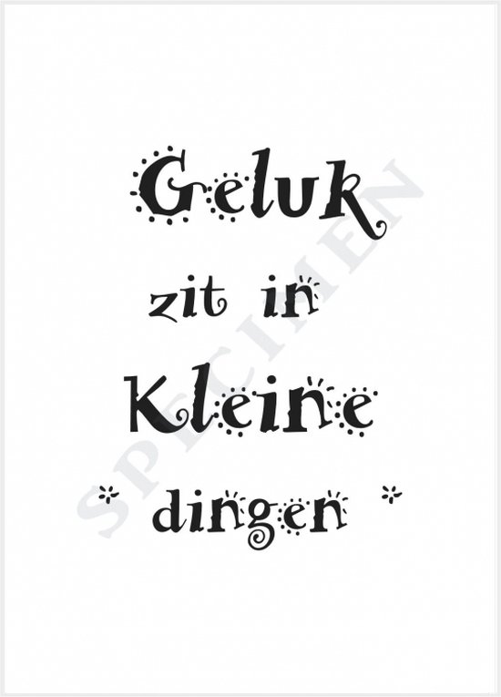 Wenskaarten A6 (10.5x14.8cm) enkele quote kaarten geluk zit in kleine ...
