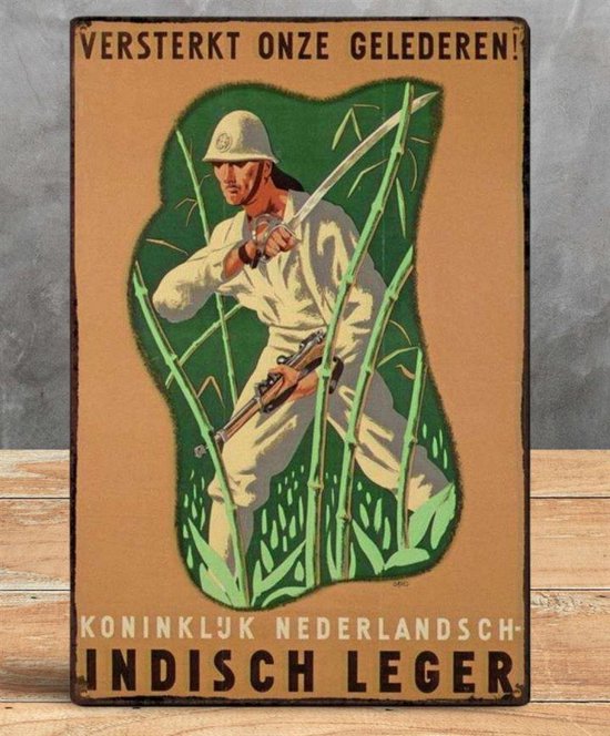 KNIL Propaganda Nederlands Indie Indonesië Leger Metalen Wandbord ...