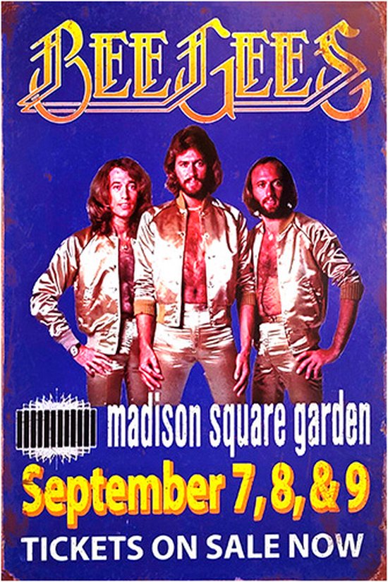 Signs-USA - Concert Sign - metaal - Bee Gees - 20 x 30 cm | bol