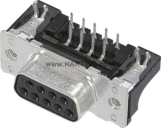 Harting 09 66 152 6615 D-sub female connector 90 ° Aantal polen: 9 ...