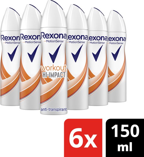 Rexona Woman Workout Deodorant Spray - 6 x 150 ml - Voordeelverpakking ...