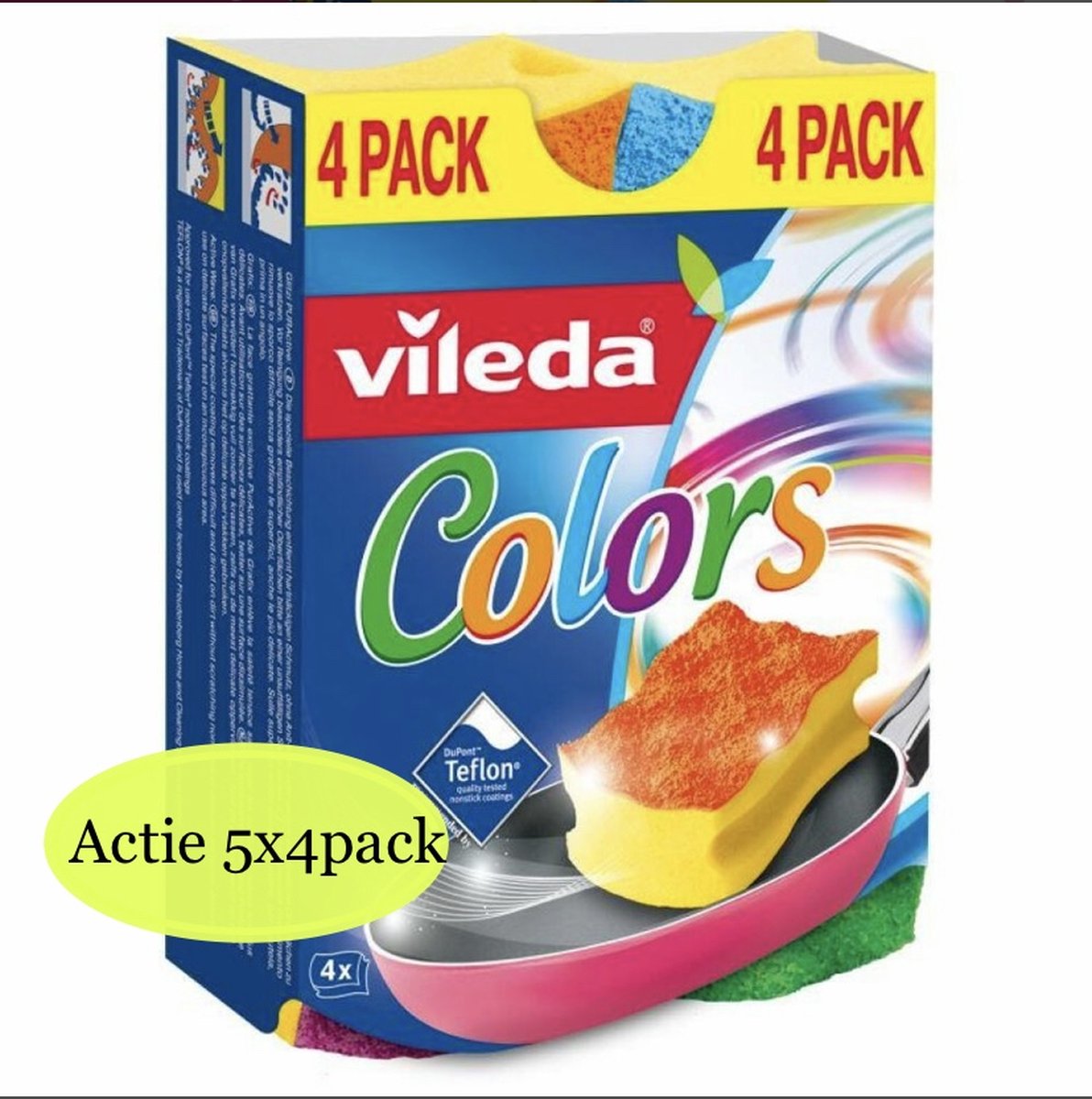 5x4pack Vileda afwas spons-schuurspons-schoonmaakspons | bol.com