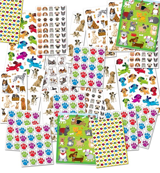 Deluxe Stickerset Hond & Puppy | 23 Stickervellen | 628 Stickers in ...