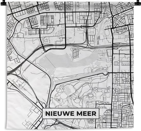 Wandkleed - Wanddoek - Plattegrond - Kaart - Stadskaart - Nieuwe Meer ...