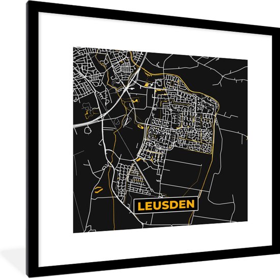 Fotolijst incl. Poster - Leusden - Stadskaart - Goud - Kaart ...