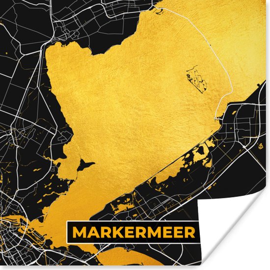 Poster Kaart - Plattegrond - Markermeer - Stadskaart - Nederland ...