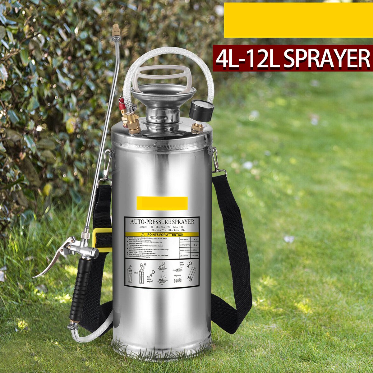 Drukspuit-Hand Aangedreven Sproeier Huis Grond Tuin Schoonmaken Spuit ...