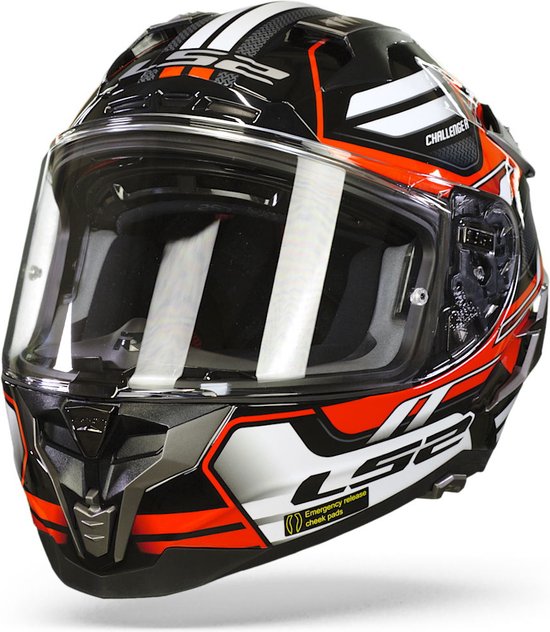 LS2 FF327 Challenger Spin Zwart Rood Wit Integraalhelm S | bol.com
