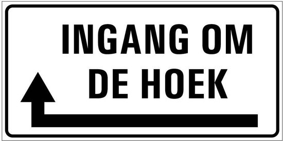 Ingang om de hoek sticker links 200 x 100 mm | bol