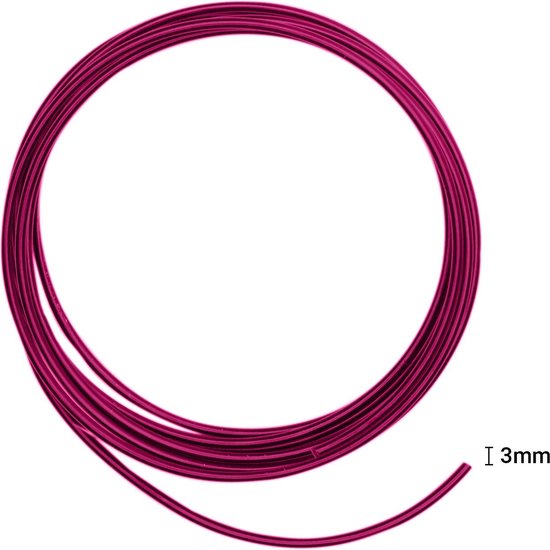 Vaessen Creative Aluminium Draad - 3mm - 3m - Sterk roze | bol