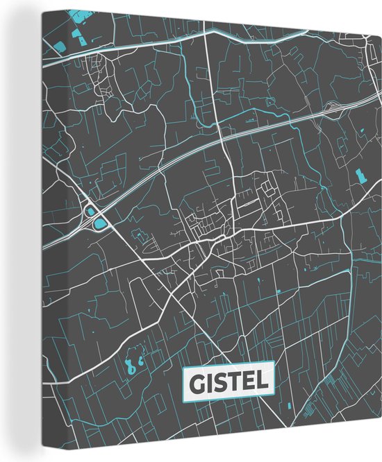 Peinture sur Toile City Map - Grijs - Carte - Gistel - België - Carte ...