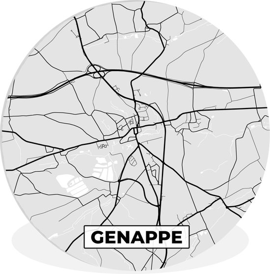 Wall Circle - Wall Circle Indoor - City Map - Map - België - Zwart Wit ...