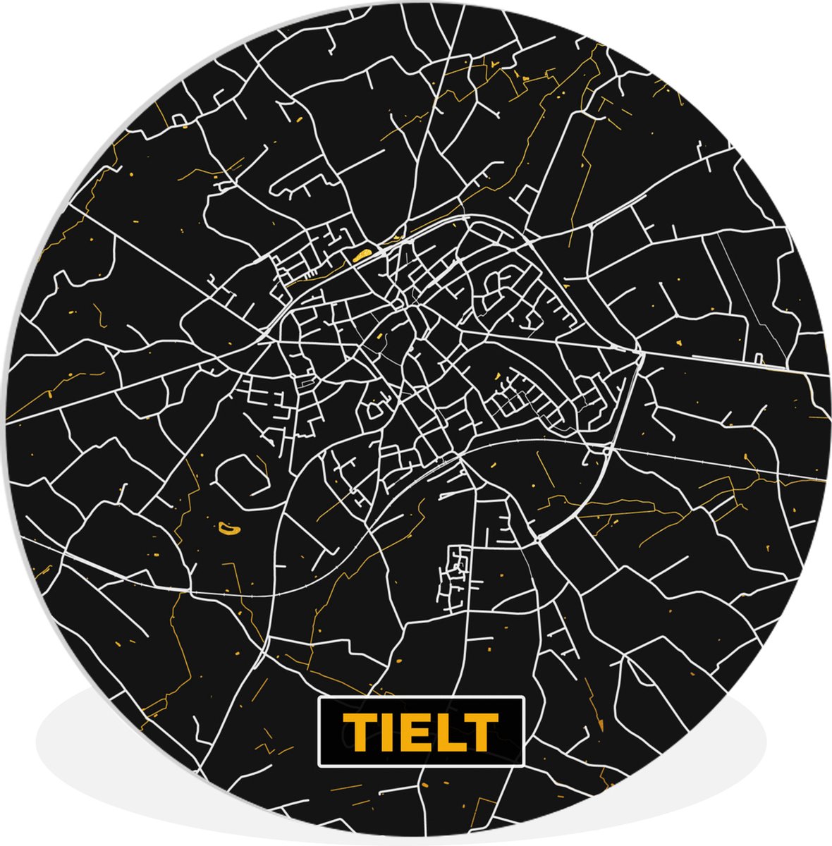 Wall Circle - Wall Circle Indoor - Map - Tielt - Goud - Map - City Map ...