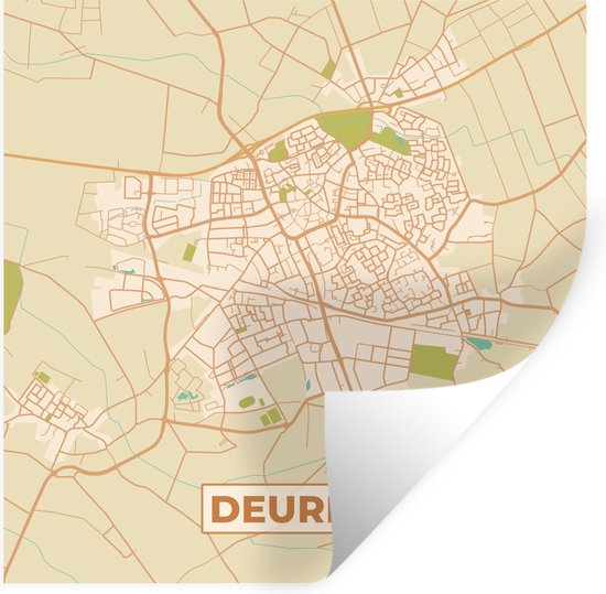 Muurstickers - Sticker Folie - Deurne - Stadskaart -Kaart - Plattegrond ...