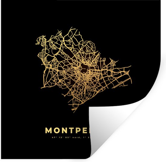 Muurstickers - Sticker Folie - Montpellier – Frankrijk – Goud ...